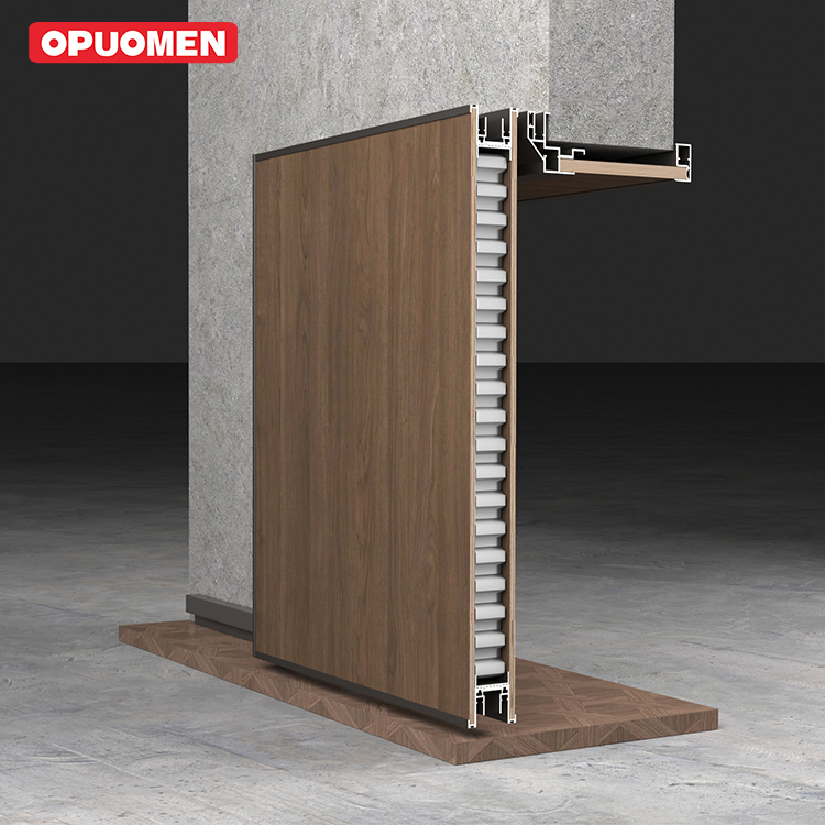 Elegant Barn Style Trackless Aluminum Wood Sliding Door with Floating ...